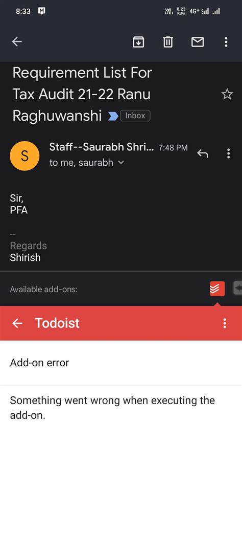 Android Gmail Addon Not Working Rtodoist