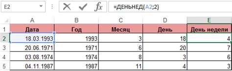 Примеры функций для работы с датами ГОД МЕСЯЦ и ДЕНЬ в Excel