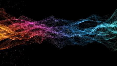 Abstract Colorful Waves Flowing Data Network Technology Background Ai Generated Stock