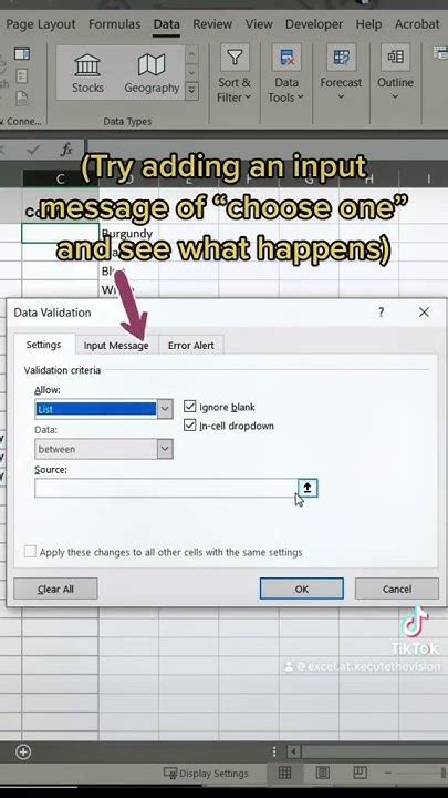 Excel Tip To Create Drop Down Youtube