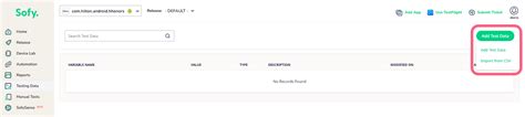 Creating Test Data Sofy Support Docs No Code Automation Testing Platform Help