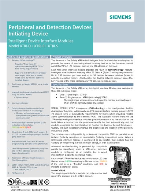 Siemens Isolator Module Xtri S Pdf Switch Computer Engineering