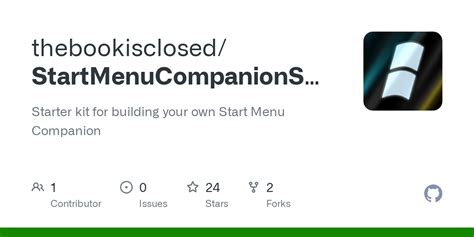 github thebookisclosed startmenucompanionsample starter kit for