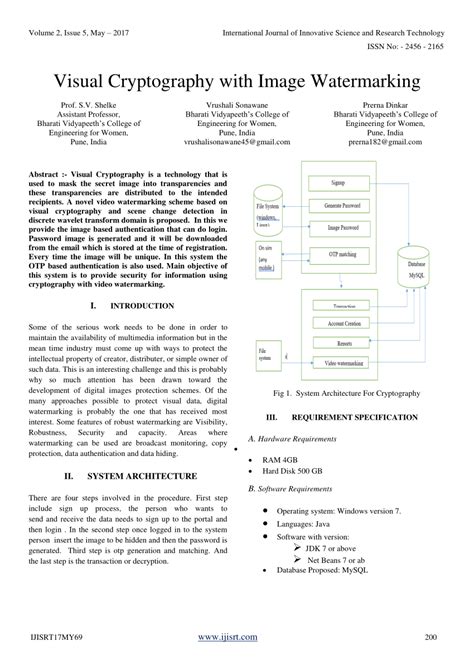 PDF Visual Cryptography With Image Watermarking