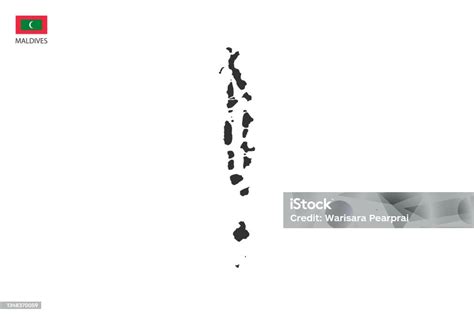 몰디브는 흰색 배경과 국가 플래그 아이콘 왼쪽 모서리에 검은 그림자지도 벡터 몰디브에 대한 스톡 벡터 아트 및 기타 이미지