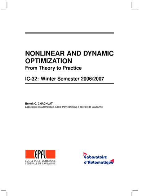 nonlinear and dynamic optimization pdf optimal control mathematical optimization