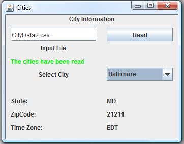 Solved City Gui Write A Java Gui Program Which Reads Data Chegg Com