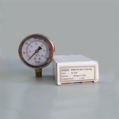 Jual Pressure Gauge 25 40 60 Mpa 60mm 1 4 Pt Manometer Stainless 60 Mm 25mpa 40mpa 60mpa