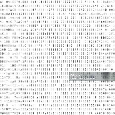 Random Hex Code Stream Abstract Digital Data Element Matrix Background Vector Illustration