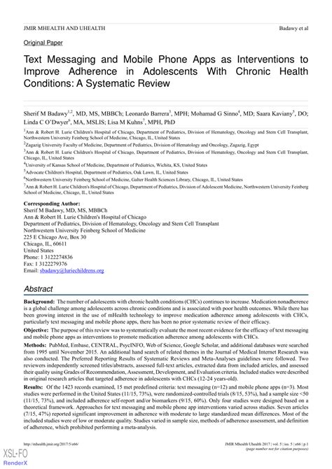 Pdf Text Messaging And Mobile Phone Apps As Interventions To Improve Adherence In Adolescents