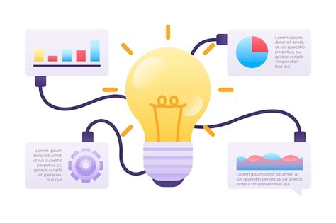 플랫 브레인 스토밍 인포 그래픽 개념 무료 벡터