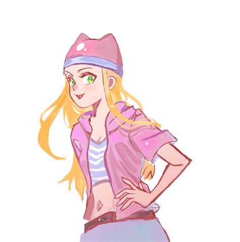 Orimoto Izumi Digimon Digimon Frontier Highres Blonde Hair Green Eyes Hat Jacket Long