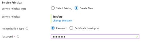 Élément Dinterface Utilisateur Serviceprincipalselector Azure