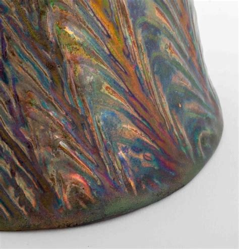 Delphin Massier Delphin Massier Vallauris Iridescent Vase Ca 1900 Mutualart