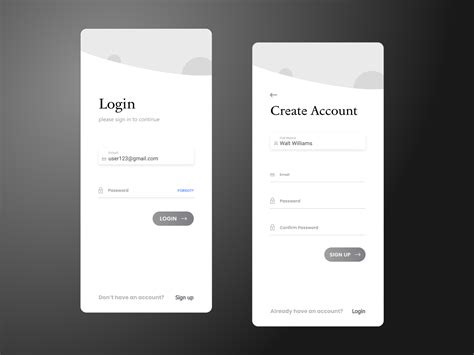 Login And Create Account Screen By Khadija Shams On Dribbble
