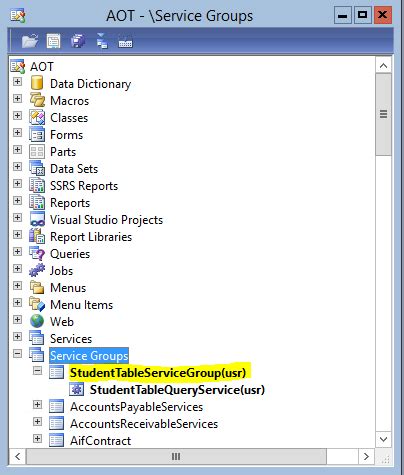 RR AX DYNAMICS AIF Inbound Custom Service Creation Or Creating And
