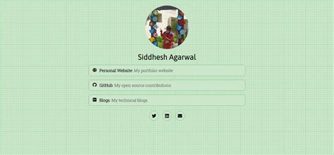 Github Siddhesh Agarwal Social Links Links Page To Use In Social Media Bio