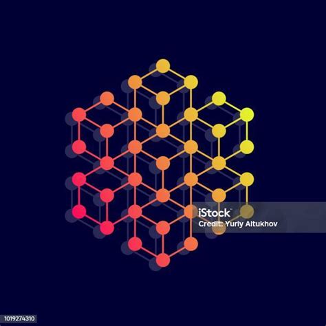 육각형 아이콘입니다 포인트와 라인 네트워크 연결입니다 벡터 일러스트입니다 육각형에 대한 스톡 벡터 아트 및 기타 이미지 육각형 3차원 형태 입방체 Istock