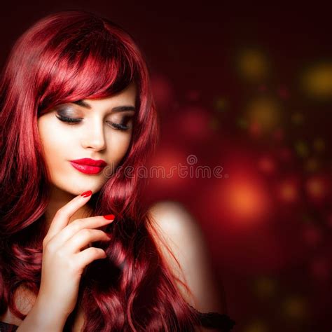 Perfect Redhead Woman Portrait Glamorous Fashion Model Stock Photo Image Of Girl Bokeh
