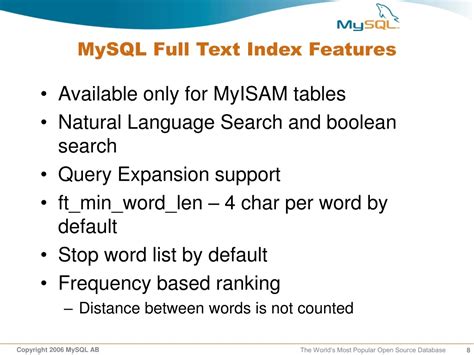 Ppt Full Text Search In Mysql 51 New Features And Howto Powerpoint