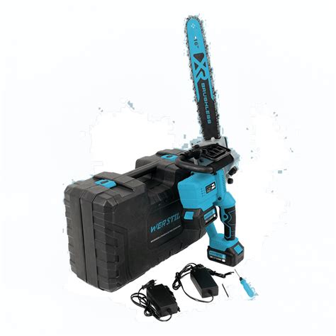 Моторен трион с 2 батерии Werstil 118v Xr 36v 6ah нож 16 инча ЗЕЛЕН Emag Bg