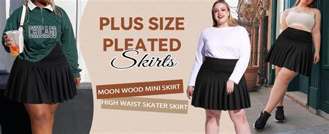 Plus Size Pleated Mini Skirt Black丨moon Wood