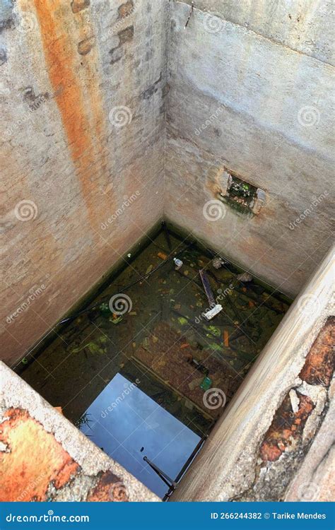 The Deep Tank Of Dirty Water With Waste Stock Photo Image Of Dump