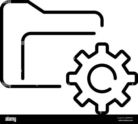 Folder And Cogwheel File Organization Management And Maintenance