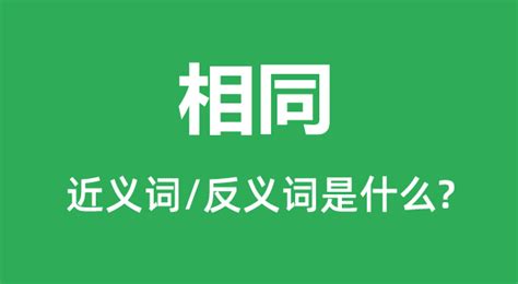 相同的近义词和反义词是什么 相同是什么意思 学习力