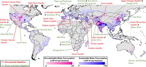 Global Hotspots Of Unsustainable Water Consumption For Irrigation The Download Scientific