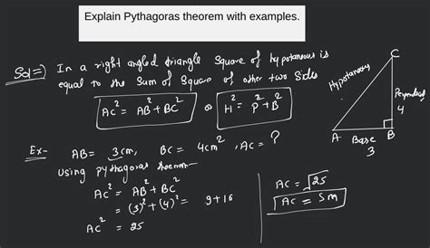 Explain Pythagoras Theorem With Examples Filo