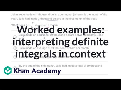 Understanding Definite Integrals In Context Worked Examples From Ap Calculus Ab Galaxy Ai