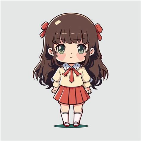 طرح تصویر برداری وکتور شخصیت به سبک انیمه دختر ناز جوان مانگا انیمه دختر کارتونی چهره ها طرح