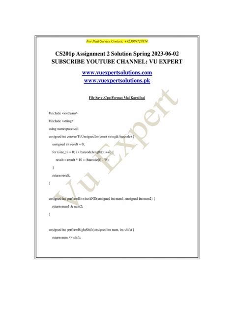 cs201p assign 2 sol spring 2023 vu expert pdf