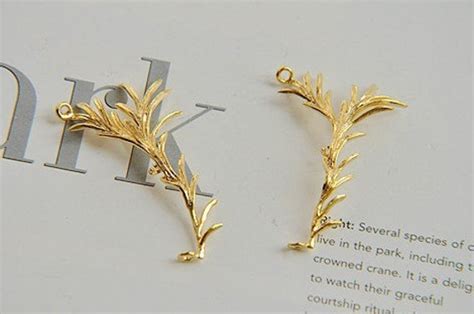 Gold Tree Branch Tree Branch Charm Pcs Raw Brass Plating Etsy