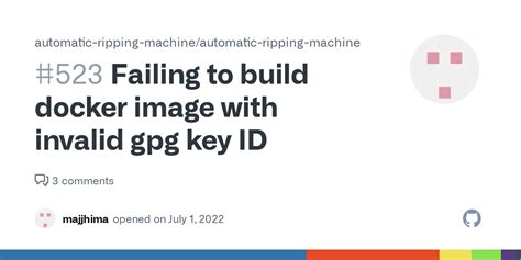 Failing To Build Docker Image With Invalid Gpg Key ID Issue Automatic Ripping Machine