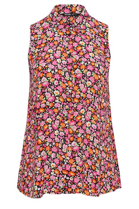 Yours Plus Size Pink Floral Print Sleeveless Blouse Yours Clothing