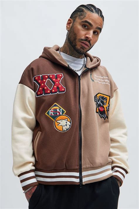 Xx Varsity Zip Up Hoodie Brown Fashion Nova Hoodie Xxl Zip Ups