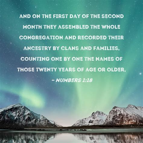 Numbers 1 18 And On The First Day Of The Second Month They Assembled The Whole Congregation And