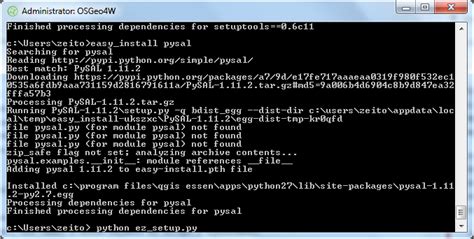 Cómo instalar pysal para la Python Console de QGIS en Windows 7 El