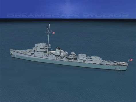 Evarts Class De 5 Uss Evarts 3d Model By Dreamscape Studios