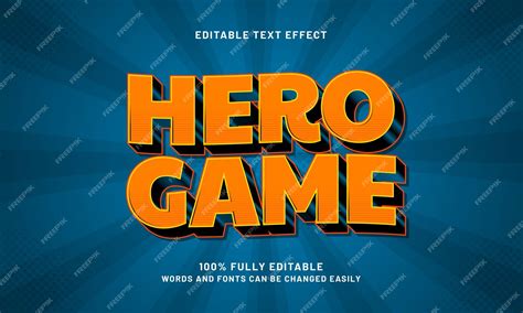Juego De Héroes Efectos De Texto Editables Con Un Tema De Héroe Y Niños