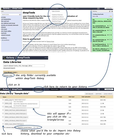 Data Import Into Galaxy — Deeptools 321 Documentation