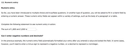 Solved 12 Numeric Entry Numeric Entry So Far You Have Been