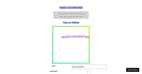 React Curved Text Examples Codesandbox
