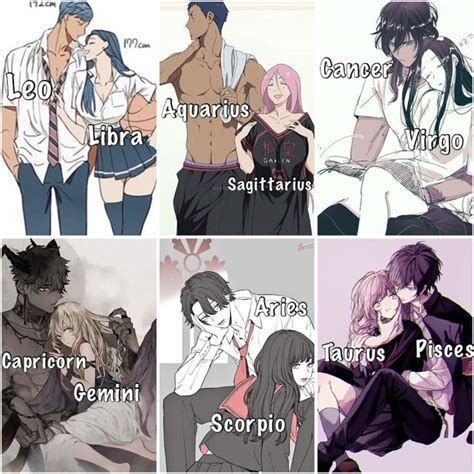 Pin Van P Op Couple Zodiac Anime Character