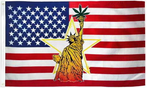 Usa Statue Of Liberty Pot Leaf Flag 3x5ft American Weed Pot Flag 100d