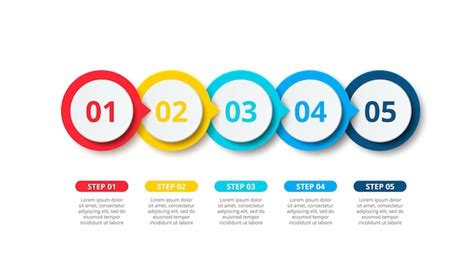 Premium Psd Five Circles Are Arranged In A Horizontal Row Infographic Design Template