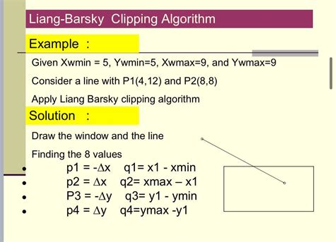 solved liang barsky clipping algorithm example given xwmin