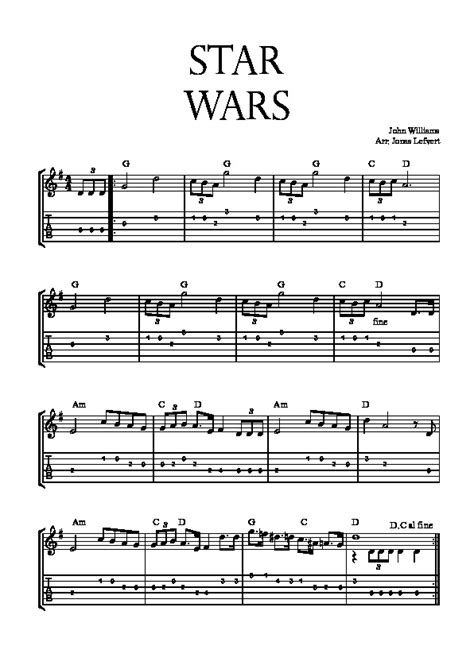 Star Wars Main Theme Guitar Sheet Music And Tab Pdfcoffeecom